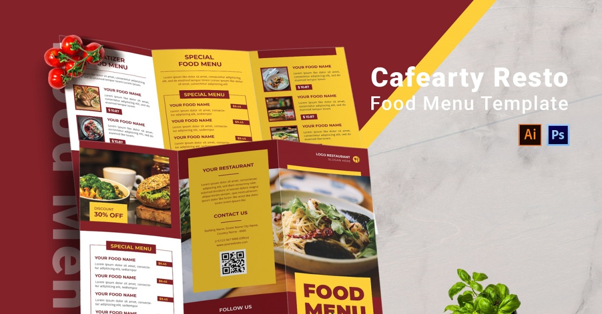 Cafearty Resto Food Menu Template #212428 - TemplateMonster