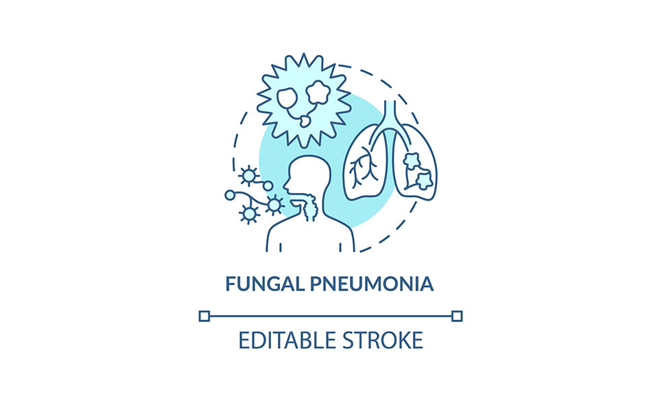 Fungal Pneumonia Blue Concept Icon Vectors - TemplateMonster