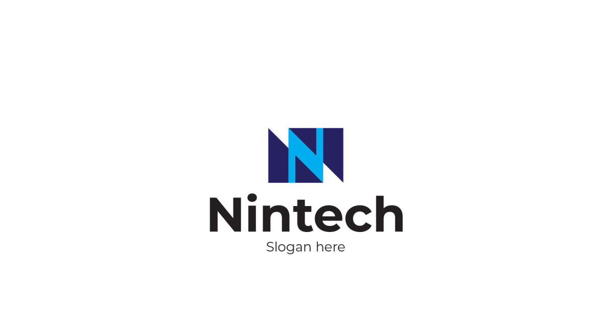 N Nintech Letter Logo Design Template - TemplateMonster