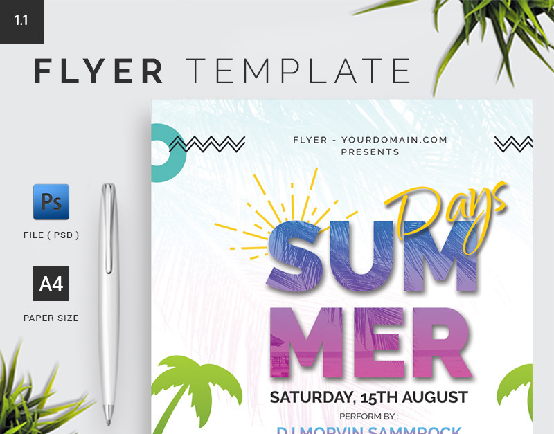 Summer Flyer Template 1.5 #212831 - TemplateMonster