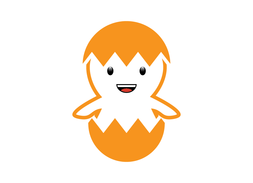 Plantilla de logotipo lindo feliz de pollitos