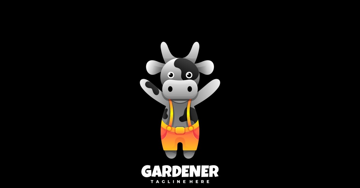Cow Gradient Color Logo Style #213122 - TemplateMonster
