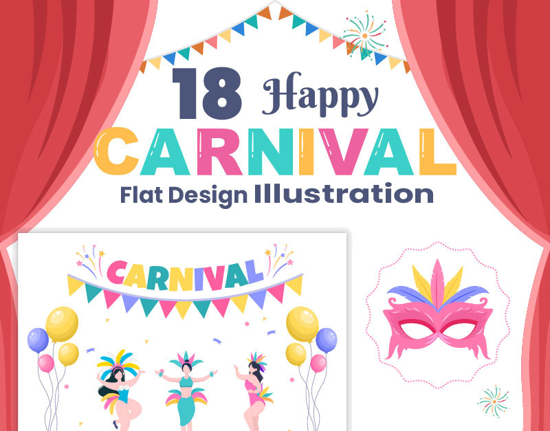 18 Happy Music Party Carnival Celebration Illustration