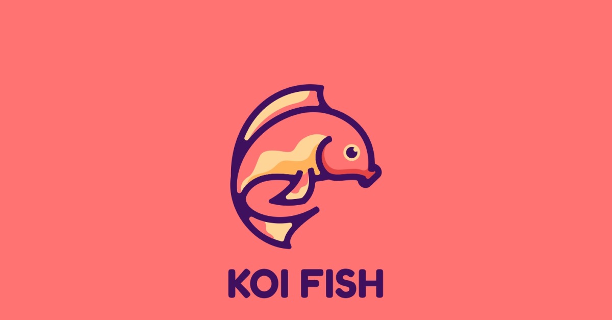 Logotipo da mascote simples do peixe Koi - TemplateMonster