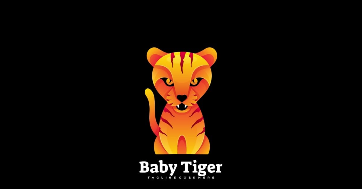 Baby Tiger Gradient Logo Style #213201 - TemplateMonster