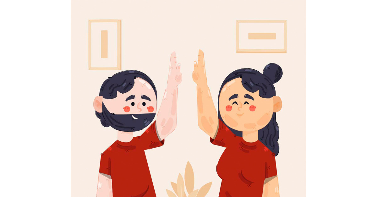 High Five Concept Illustration #213382 - TemplateMonster