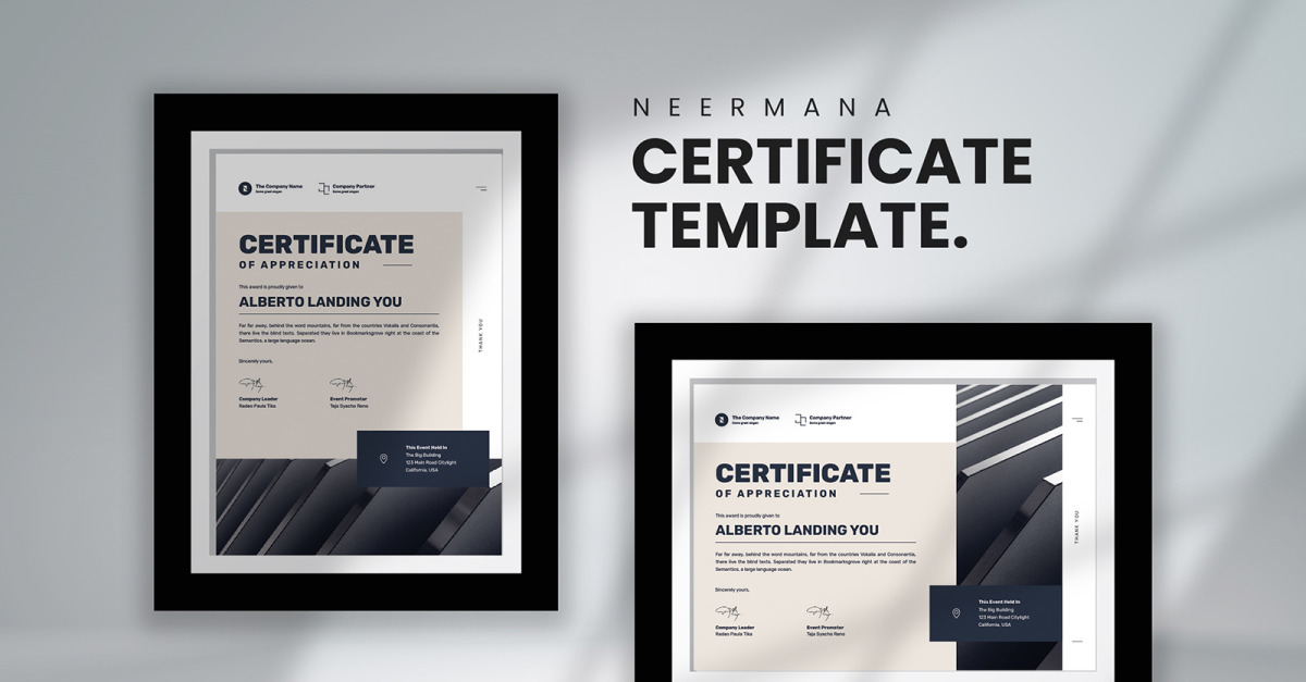 Minimalist Style - Certificate Template - TemplateMonster