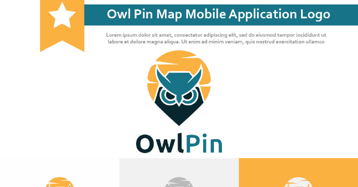 Owl Bird Pin Location Place Map Mobile Application Technology Logo