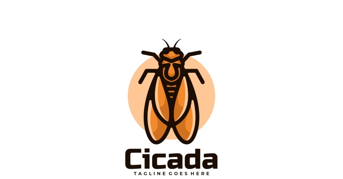 Cicada Simple Mascot Logo #213657 - TemplateMonster