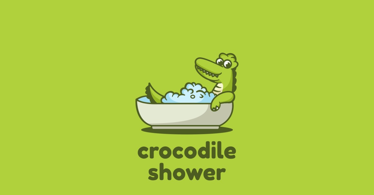 Crocodile Shower Cartoon Logo #213663 - TemplateMonster