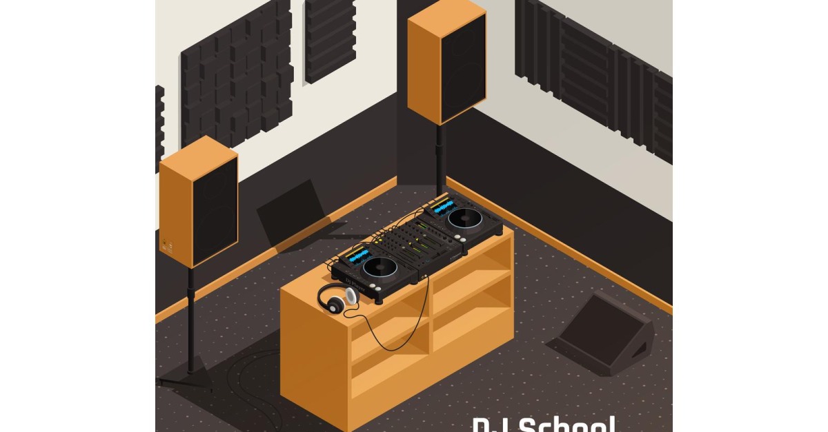 Dj Set Isometric Composition 201010110 Vector Illustration Concept