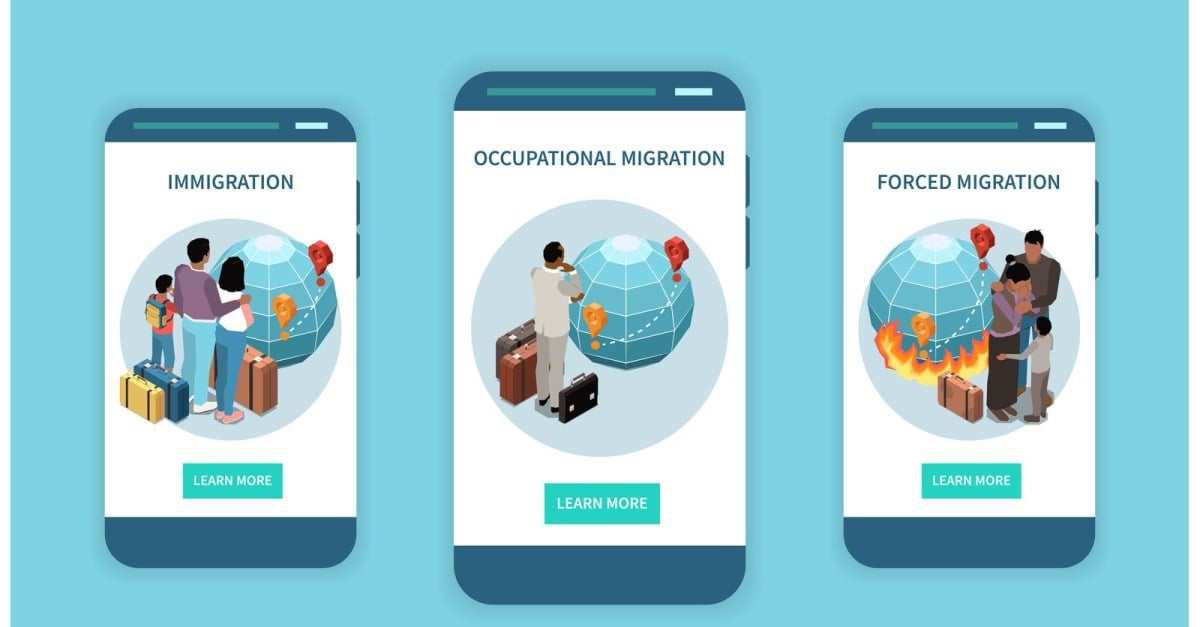 Population Mobility Migration Displacement Isometric 200910931 Vector ...