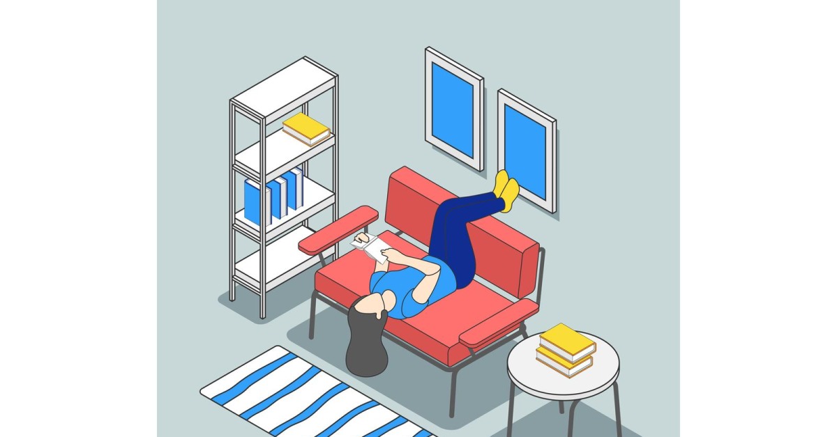 Reading People Isometric Background 200830153 Vector Illustration Concept