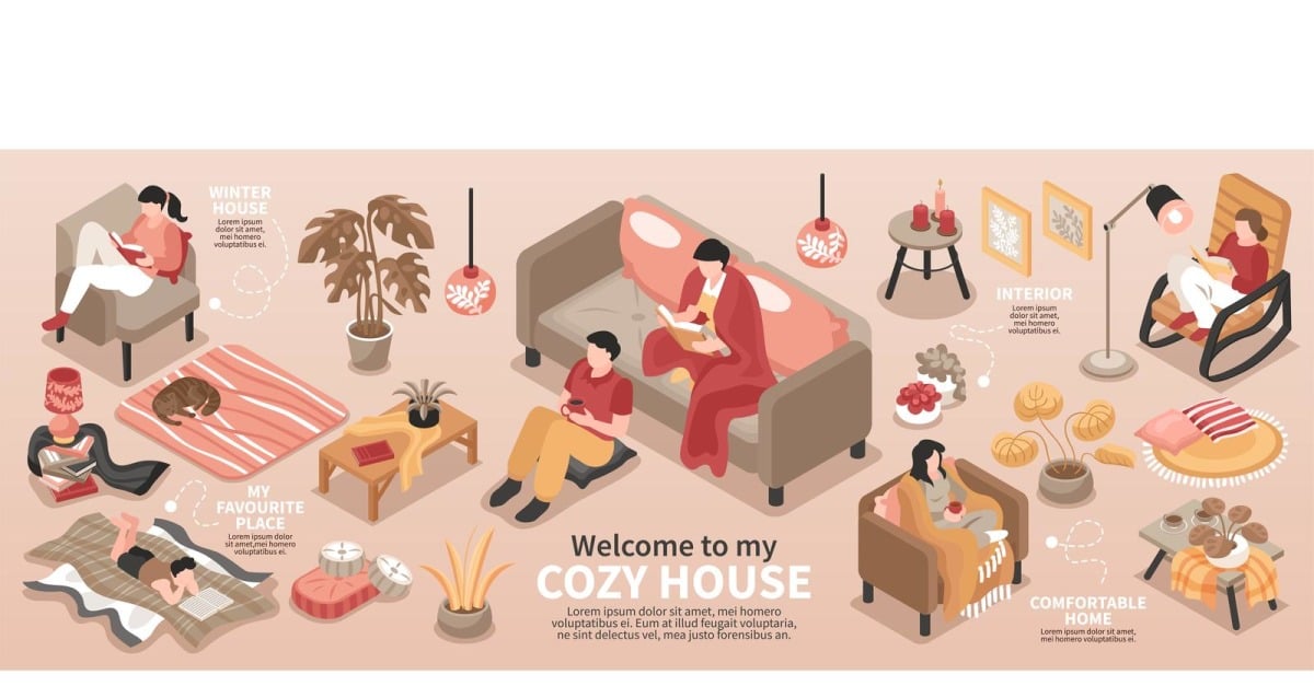 Infographie Cosy Isométrique 201012120 Concept Illustration Vectorielle