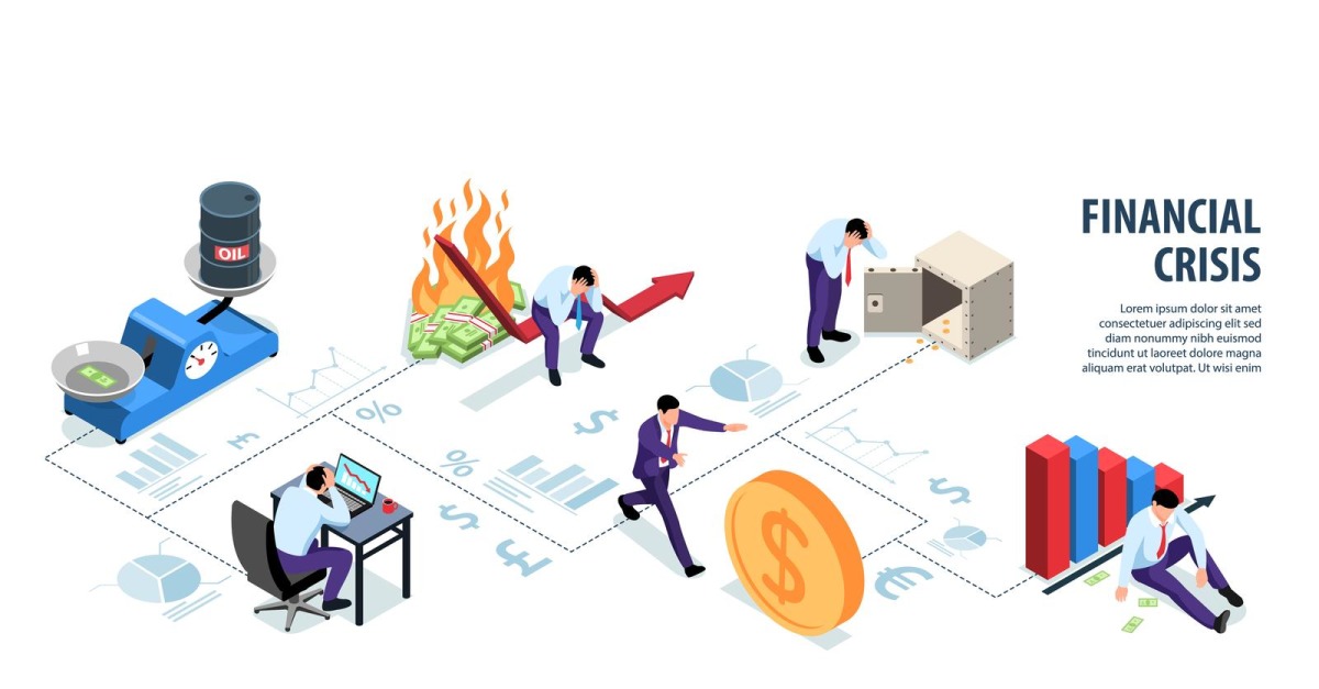 Isometric World Financial Crisis Infographics 201010504 Vector ...