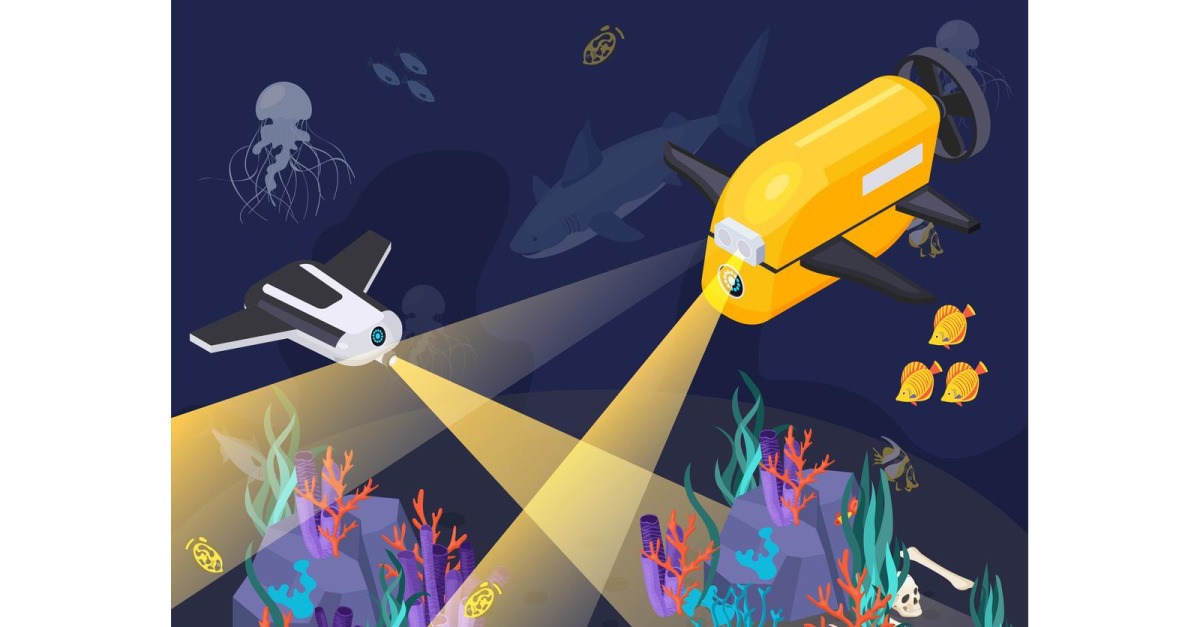 Underwater Vehicles Machines Equipment Isometric 201103912 Vector ...