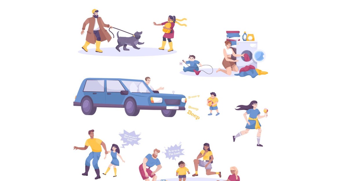 Child Safety Set Flat 201050732 Vector Illustration Concept