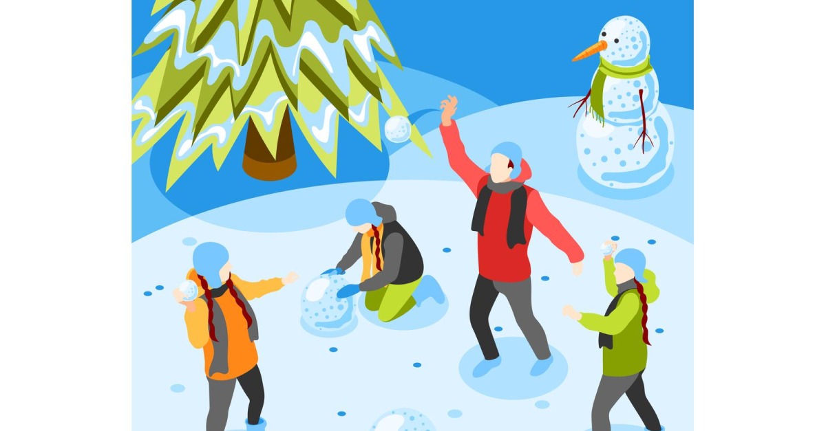 Winter Fun Isometric Background 201130136 Vector Illustration Concept