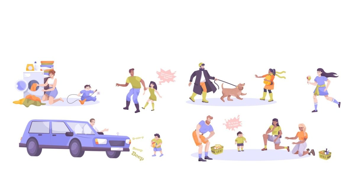 Child Safety Set Flat 201050723 Vector Illustration Concept