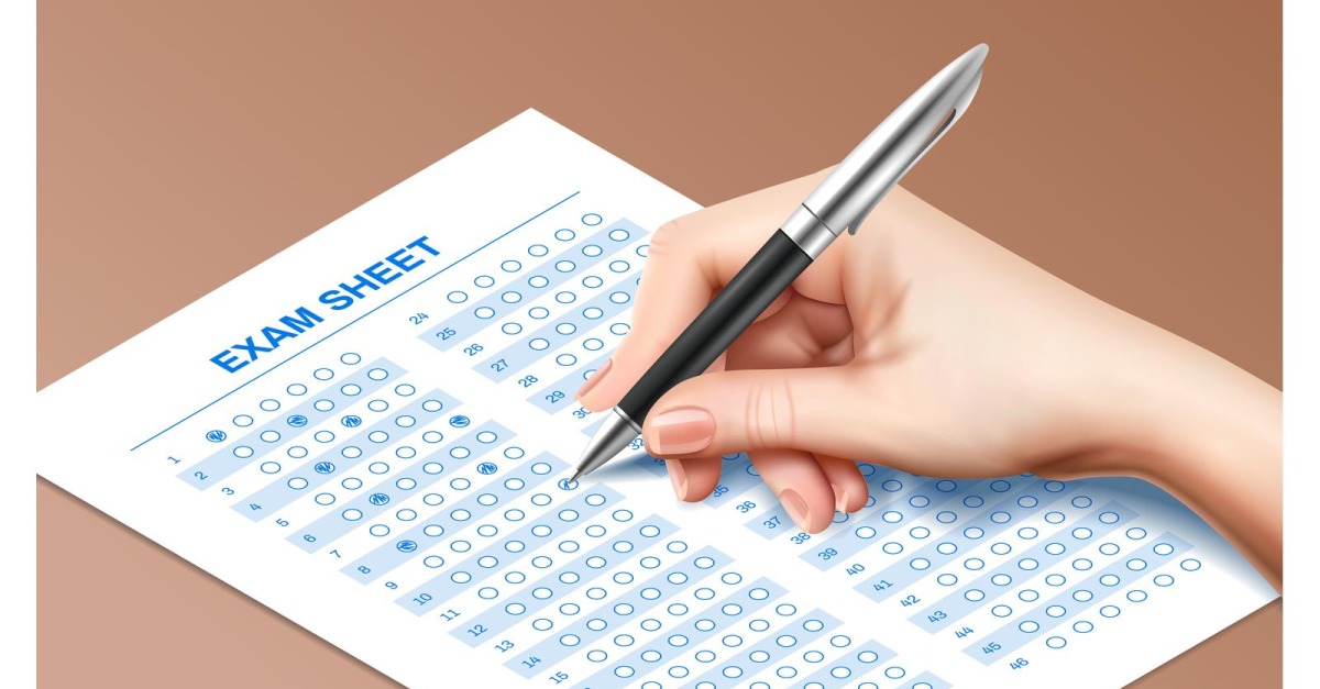 Realistic Test Paper Hand Pen 201151812 Vector Illustration Concept