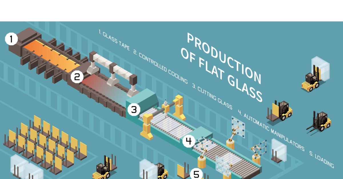 Glass Production Isometric 201210927 Vector Illustration Concept