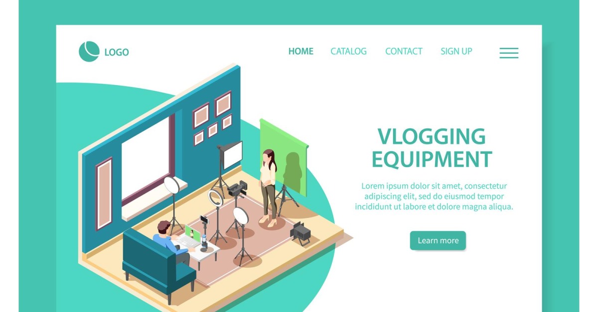 Vlog Vlogging Equipment Isometric Web Site 201260724 Vector ...