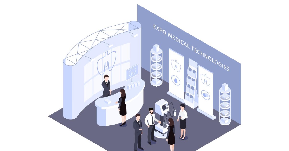 Isometric Expo Stand Exhibition Medicine 201150425 Vector Illustration ...