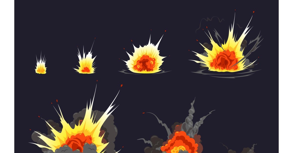 Bomb Explosion Fire Bang Animation 201251810 Vector Illustration Concept