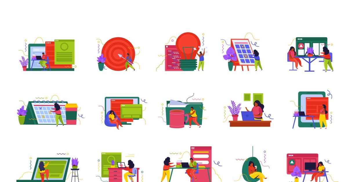 Business Space Flat Recolor 201140206 Vector Illustration Concept