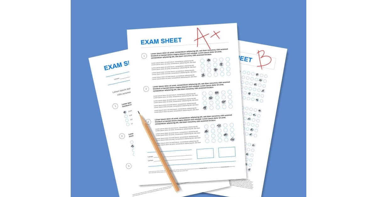 Realistic Test Paper Pencil 201151815 Vector Illustration Concept