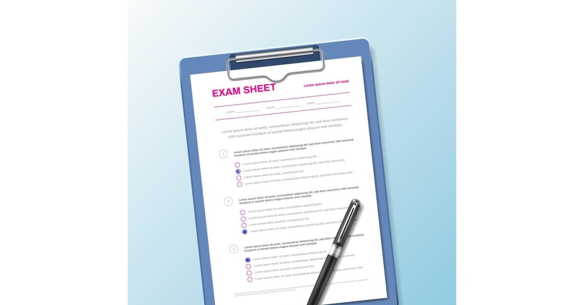 Realistic Test Paper Questionnaire Clipboard 201151813 Vector ...