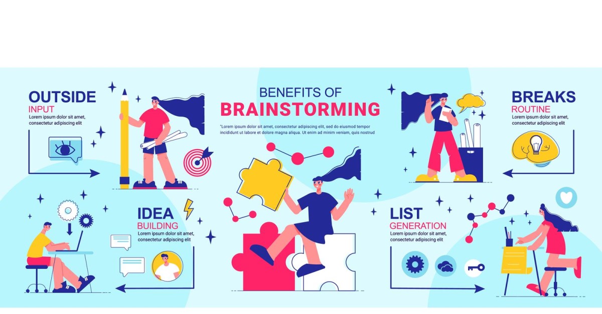 Brainstorm Team Work Infographics 201060543 Vector Illustration Concept