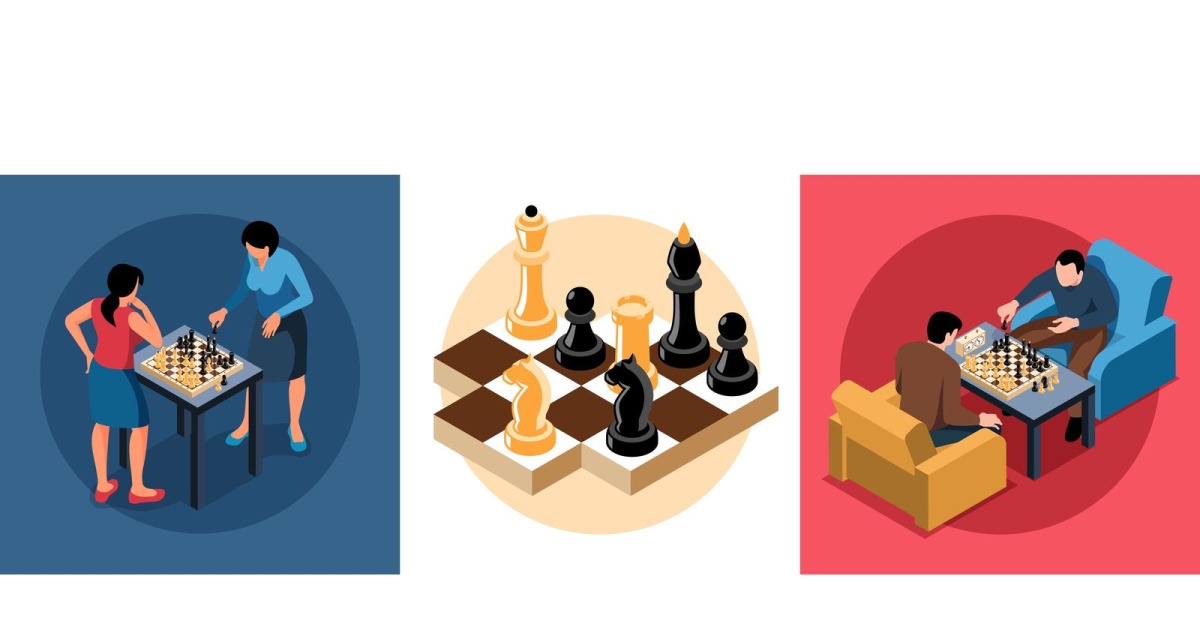 Isometric Chess Design Concept 201110517 Vector Illustration Concept