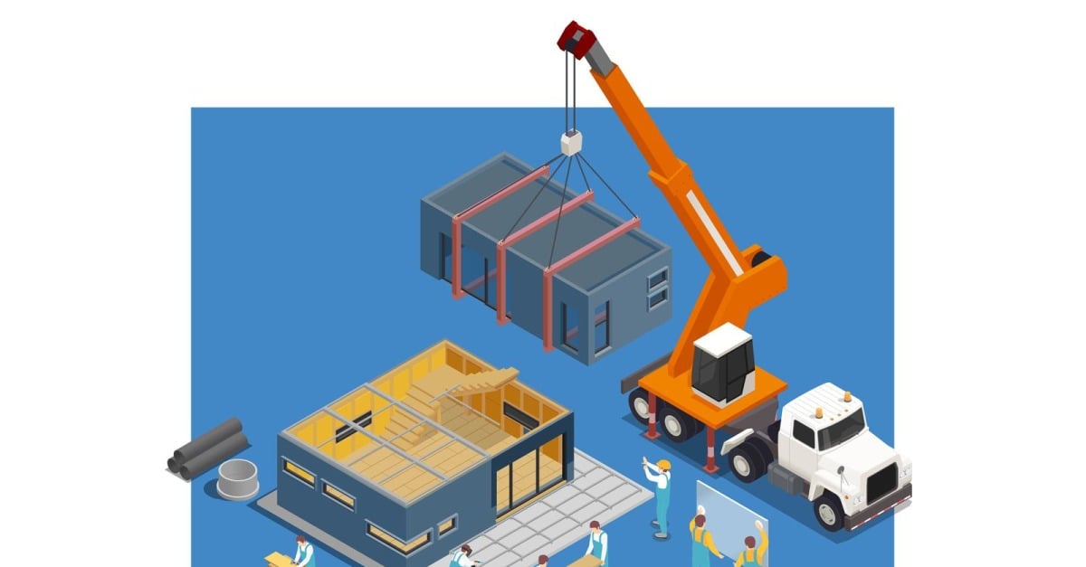 Modular Frame Building Isometric 201120114 Vector Illustration Concept