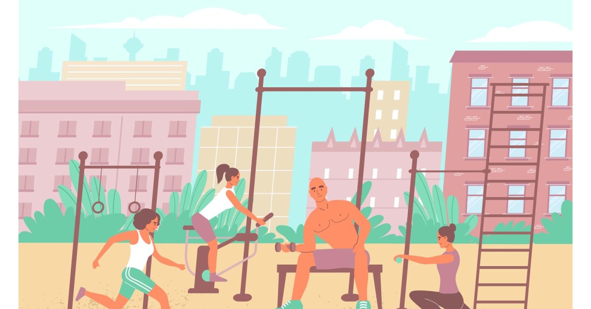 City Sports Ground Flat 201050605 Vector Illustration Concept