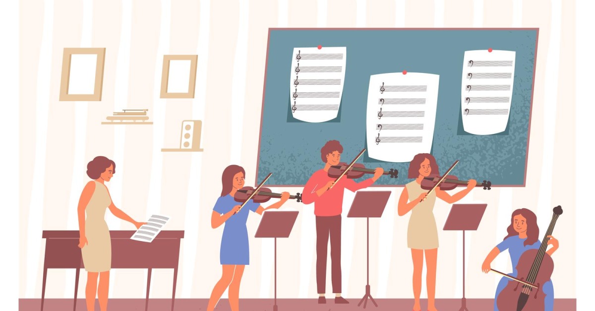 Learning Music Notes Flat 201050613 Vector Illustration Concept