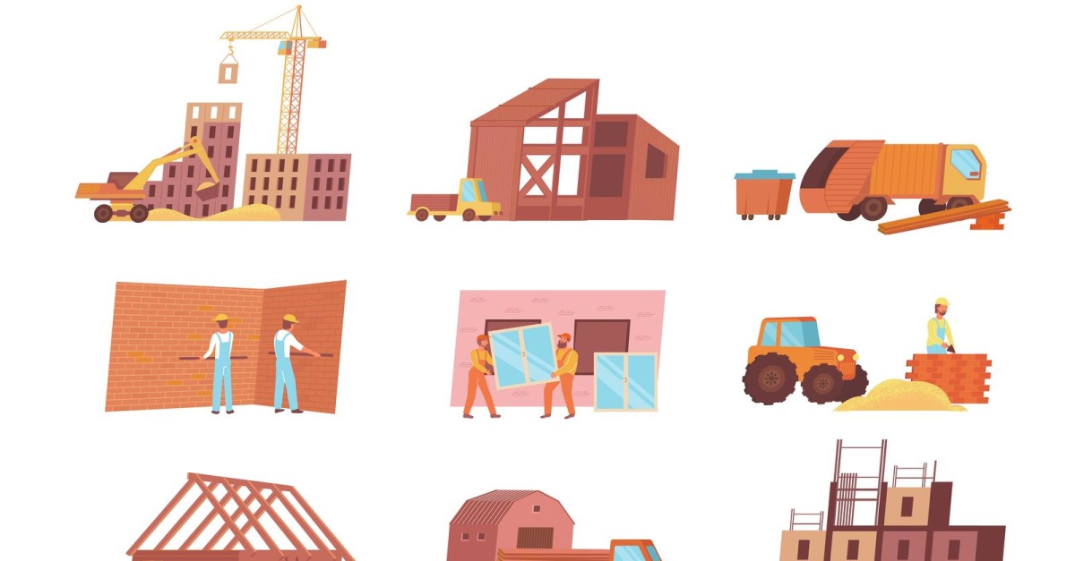 Home Construction Set Flat 200950613 Vector Illustration Concept