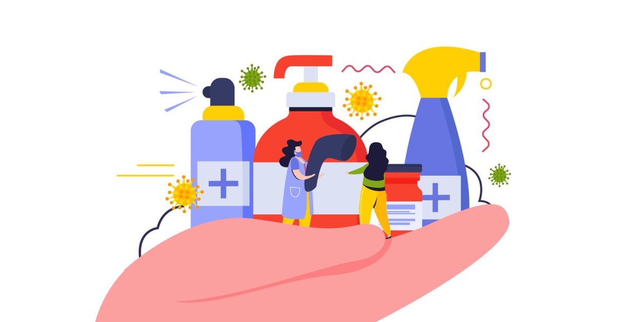 Hygiene Protection Flat Composition 201040204 Vector Illustration Concept