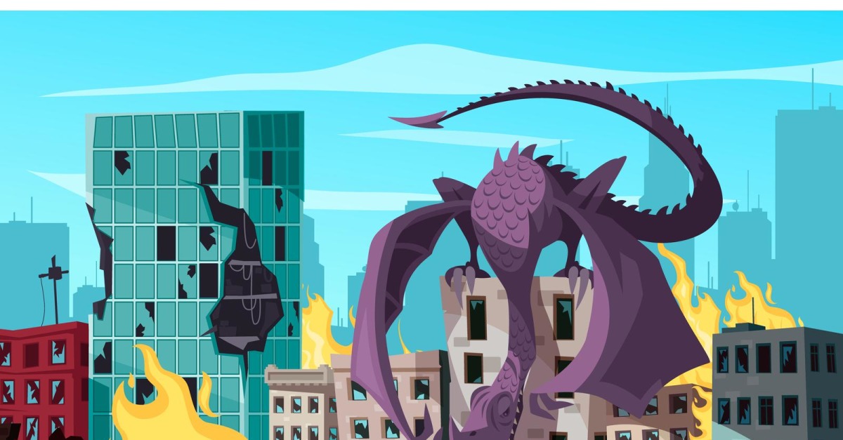 Monster Attacking 201012644 Vector Illustration Concept