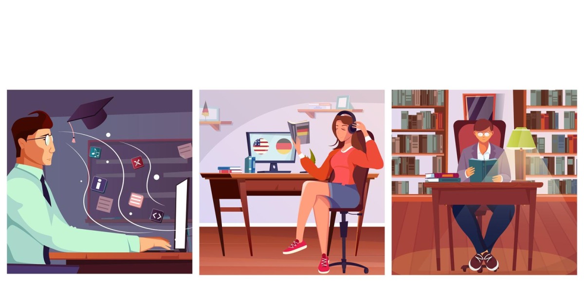 Self Education Illustration Flat 200951115 Vector Illustration Concept