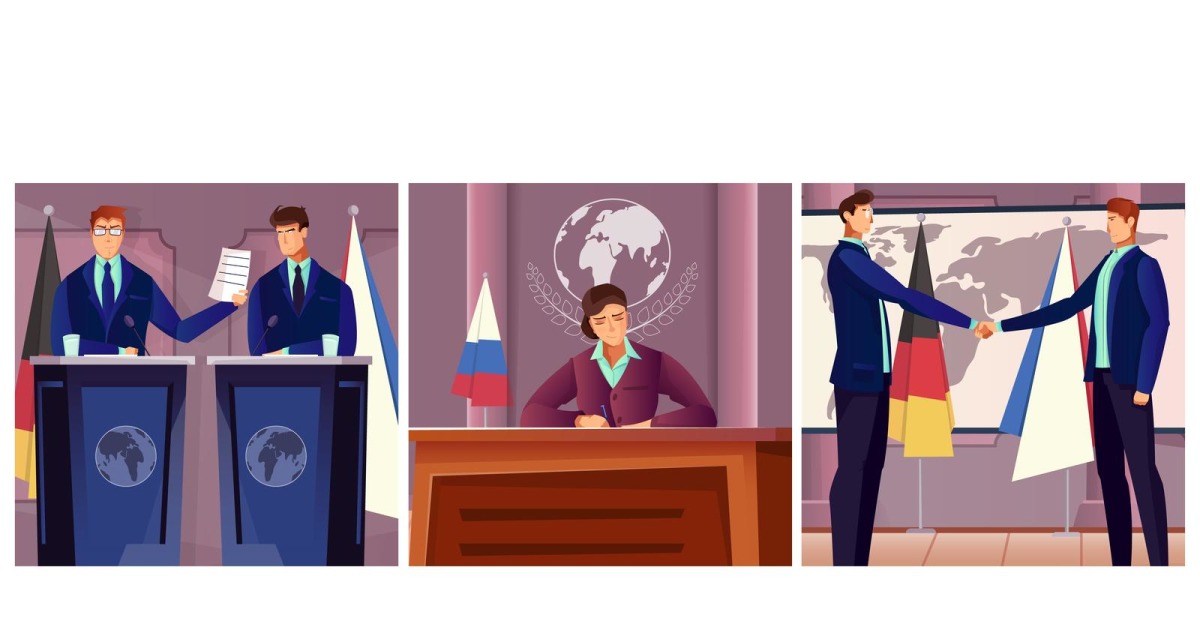 Ilustración Política Diplomática Plano 200751142 Concepto Ilustración ...