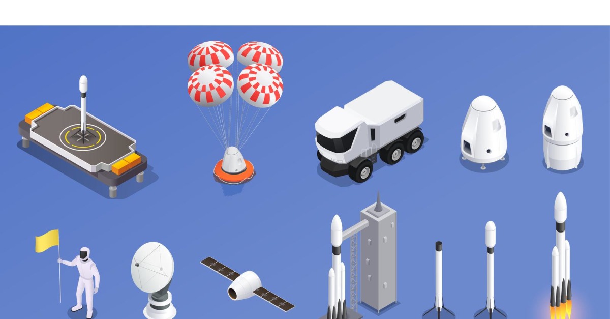 Modern Space Program Isometric 200820153 Vector Illustration Concept