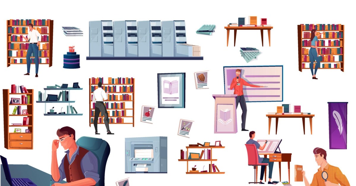 Publishing House Set Flat 200751111 Vector Illustration Concept