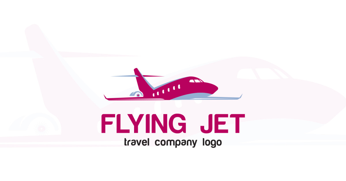 Flying Jet Logo Design nebo Jet Plane Logo Design Vector