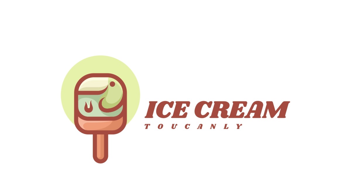 Ice Cream Toucan Color Mascot Logo #215403 - TemplateMonster