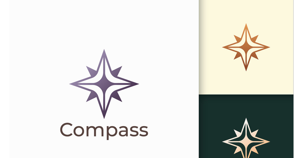 Logo de la boussole en forme simple #215428 - TemplateMonster