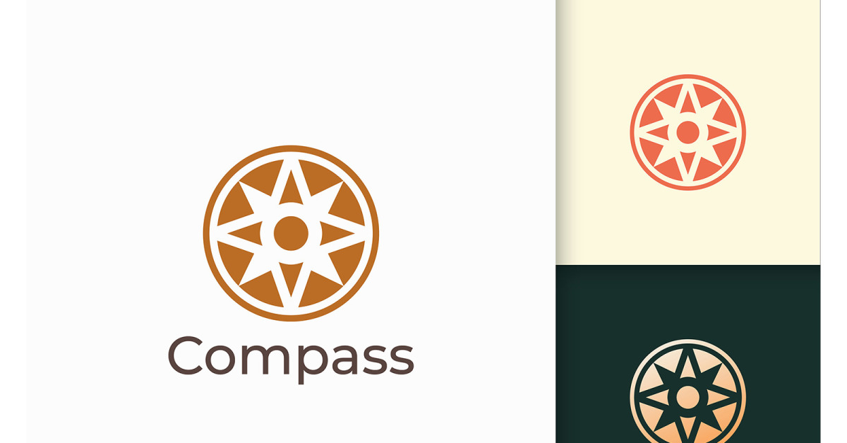 Compass Logo in Modern and Abstract Represent Advanture
