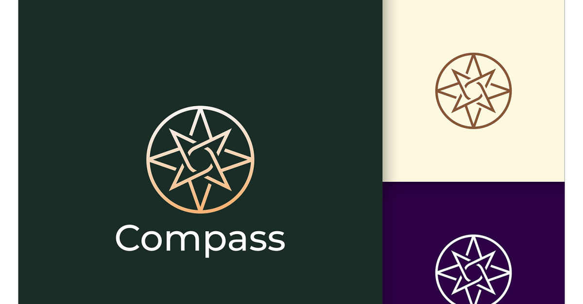 Compass Logo in Modern and Luxury Style Represent Expedition