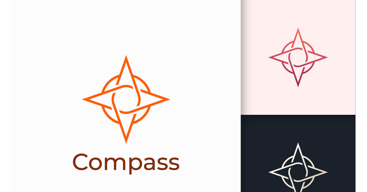 Logo de la boussole en forme simple pour l'aventure