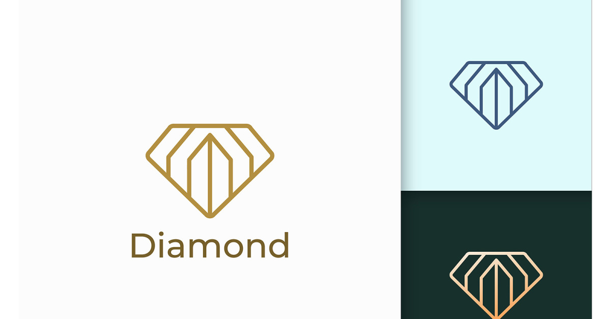 Luxus- und Glamour-Juwel-Logo in Rautenform - TemplateMonster